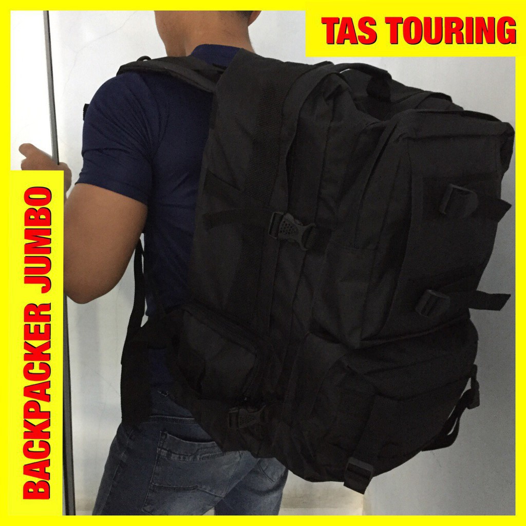Jual TAS BACKPACKER ARMY JUMBO HITAM | Shopee Indonesia