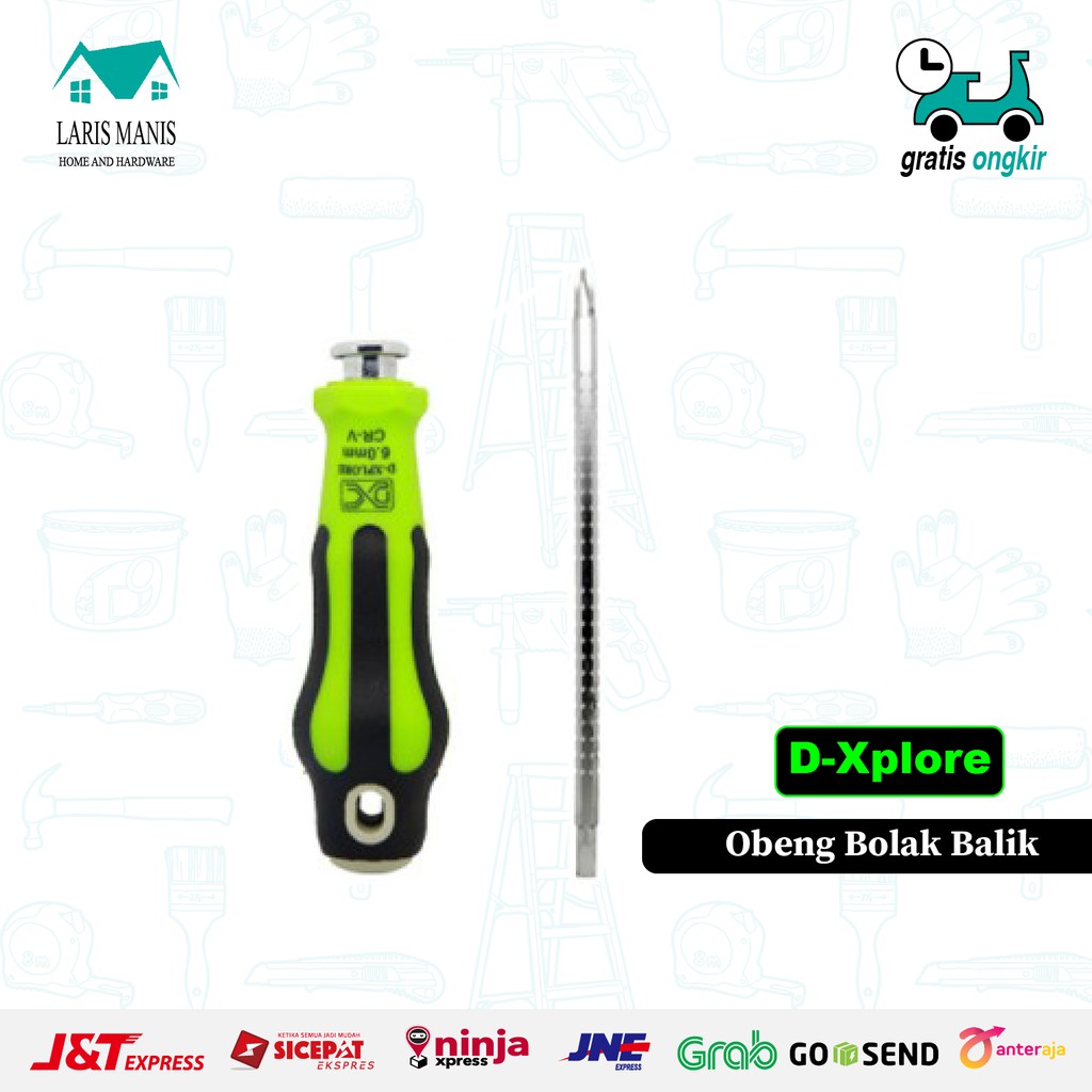 Jual OBENG BOLAK BALIK OBENG PLUS MINUS OBENG KARET D-XPLORE | Shopee Indonesia