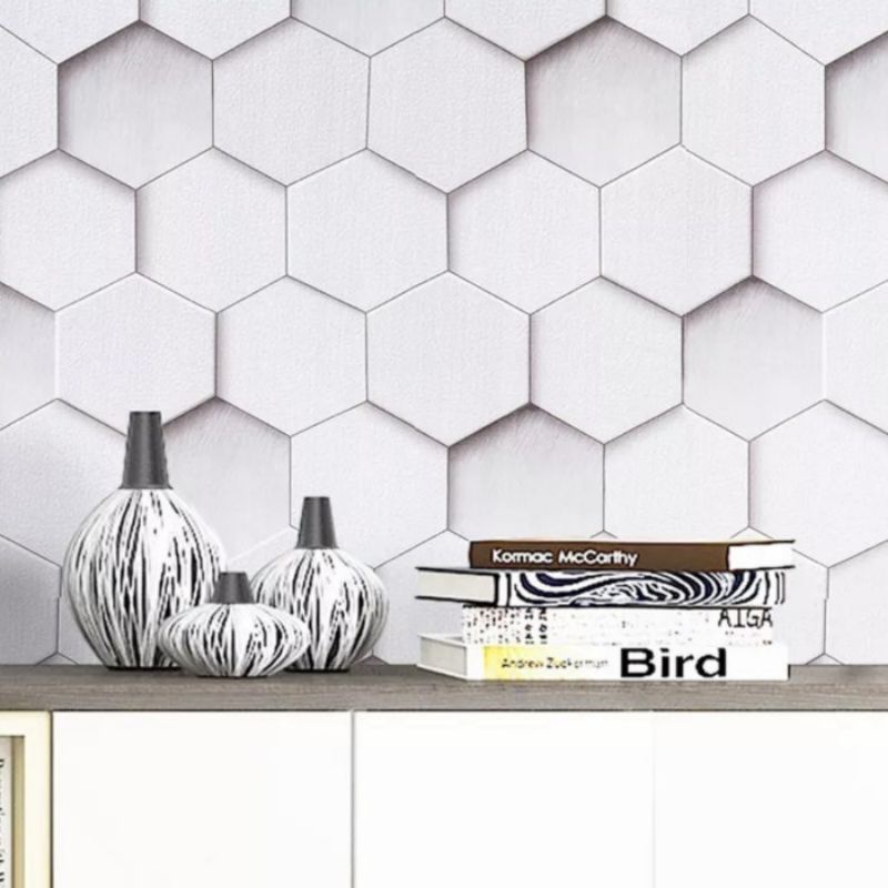 Jual Wallpaper Sticker Dinding 3D Abu Kotak ELEGANT | Shopee Indonesia