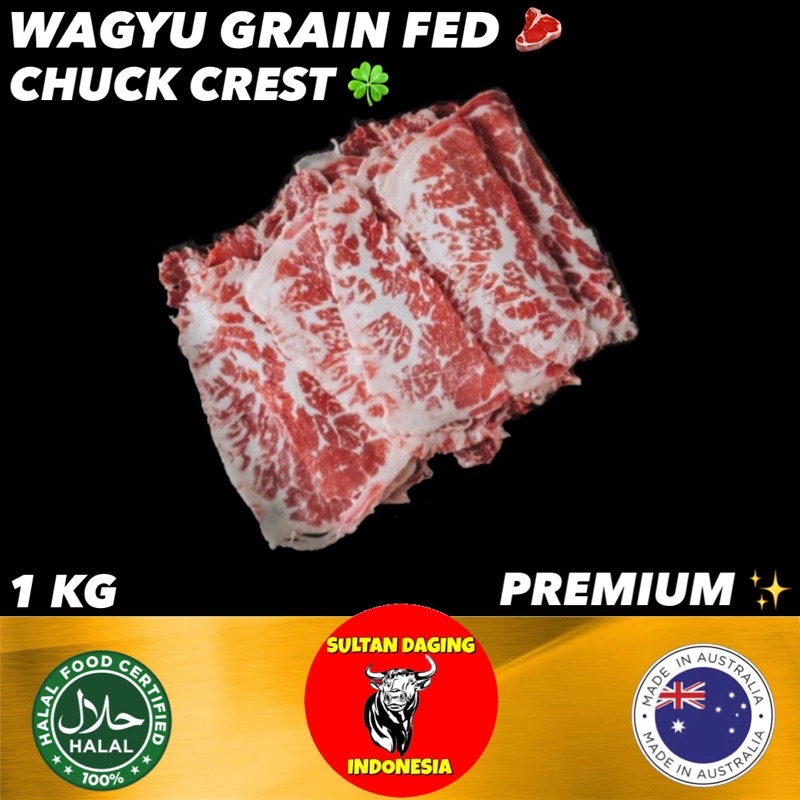 Jual WAGYU CHUCK CREST BEEF SLICE GRAIN FED 1 KG PREMIUM IMPORT AUSSIE ...