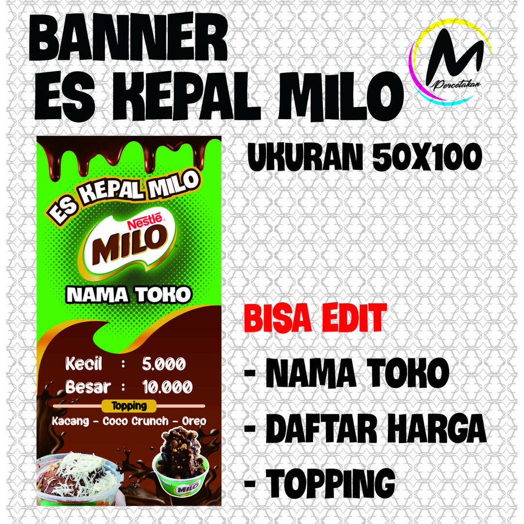 Jual Banner Es Kepal Milo - Ukuran 50x100 Cm | Shopee Indonesia