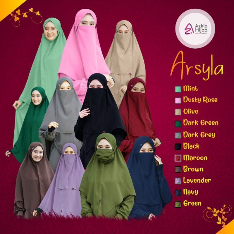 Jual HIJAB ARSYLA DI LENGKAPI DEGAN CADAR jilbab muslim simpel ringan dan Yaman di pakai macam ...