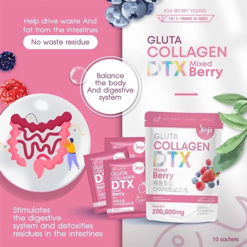 Jual Joji Gluta Collagen Dtx Mixed Berry (PELANGSING & PEMUTIH) | Shopee Indonesia
