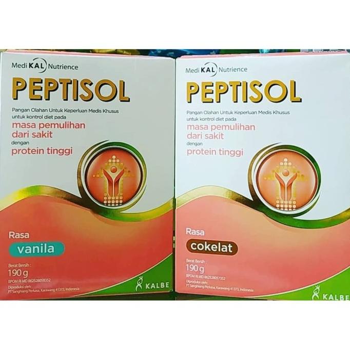Jual PEPTISOL NUTRISI PEMULIHAN PROTEIN TINGGI COKLAT VANILLA KALBE ...