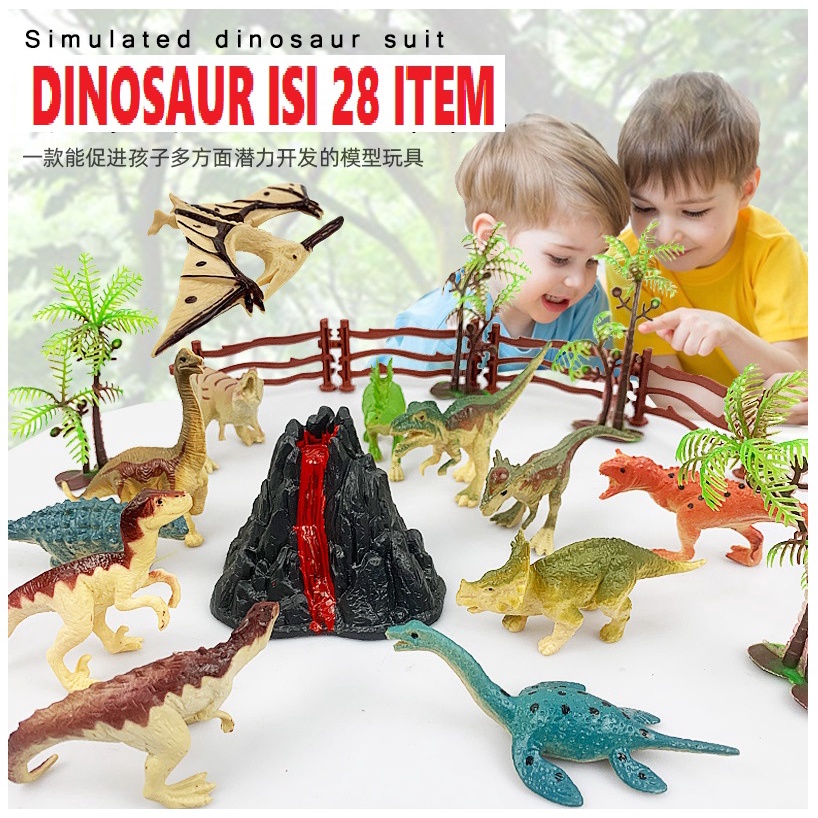 Jual DIY DINOSAUR / MAINAN ANAK PRETEND PLAY DINO PARK GARDEN ZOO / ISI ...