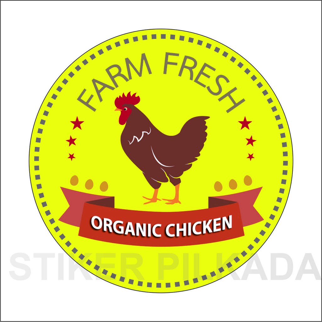 Jual stiker vinyl label ayam organic uk. 10x10cm | Shopee Indonesia