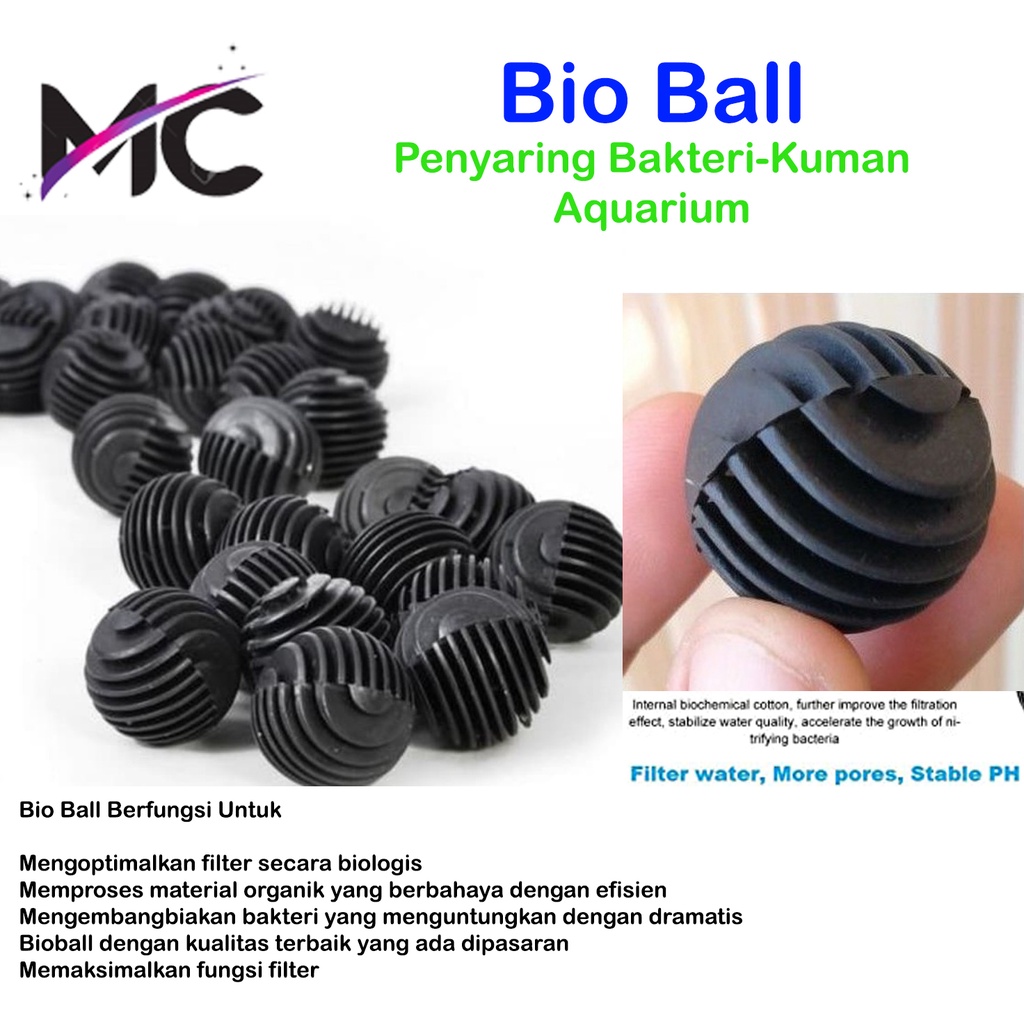 Jual Bio Ball Filter Aquarium Media Kolam Bioball Bulat Golf Penyaring ...