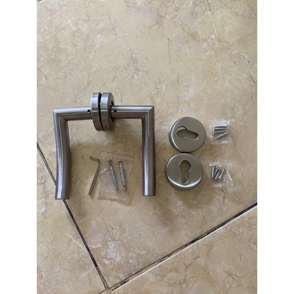 Jual handle pintu set pisah silver handle bulat | Shopee Indonesia