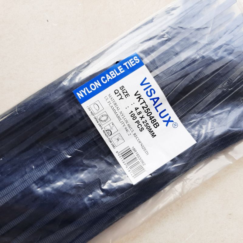 Jual KABEL TIES / TALI KABEL VISALUX 25CM 250 X 4,8MM (ISI 100 ...