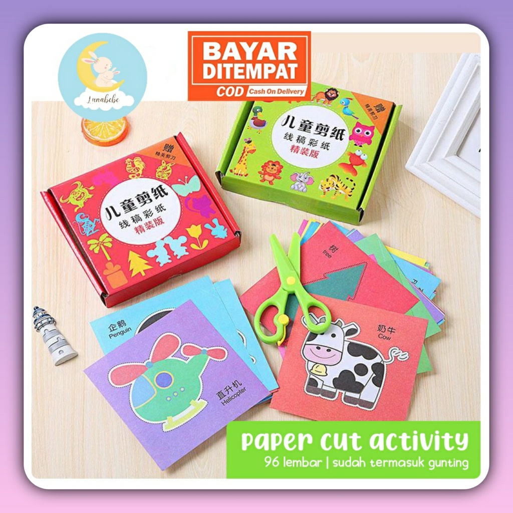 Jual DIY PAPER CUTTING / paper cut activity set / mainan edukasi ...