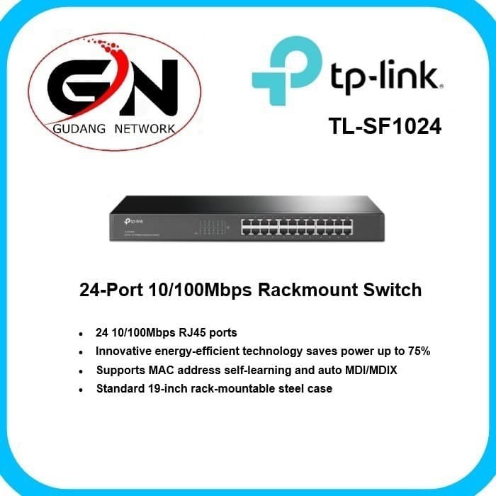 Jual TP-LINK TL-SF1024 24-Port 10/100Mbps Rackmount Switch | Shopee ...