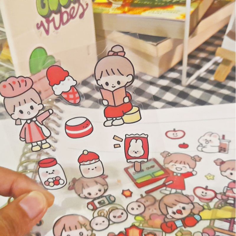 Jual Stiker PVC Deco Aesthetic Transparan Random || Cute Sticker ...
