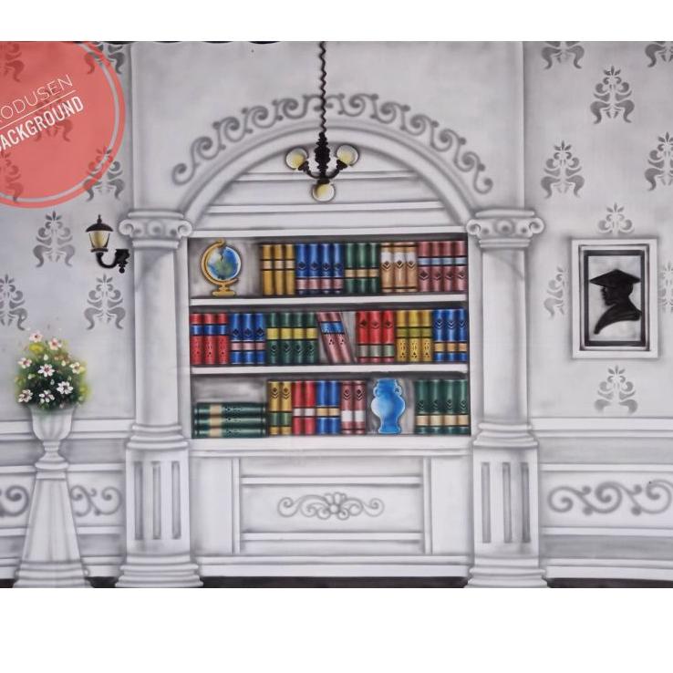 Jual (Recomended) Kain Background Wisuda 3x2,5m Rak Buku Dinding Putih ...