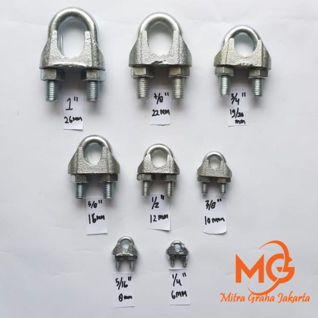 Jual MG TERMURAH KUKU MACAN Clamp Klem Tali Kawat Baja Kabel Seling ...