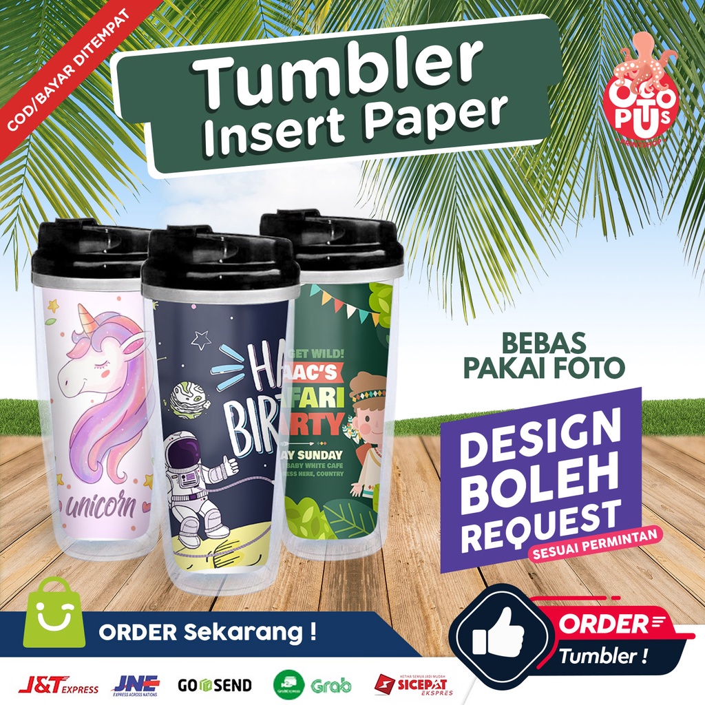 Jual TUMBLER CUSTOM / TUMBLER INSERT PAPER | Shopee Indonesia