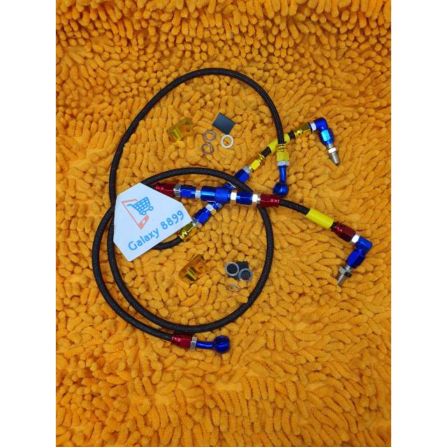 Jual Selang Rem Depan Variasi PSI serat black + selang rem belakang ...