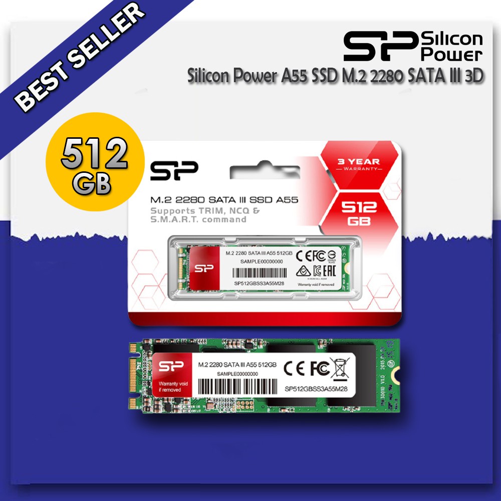 Jual Silicon Power A55 SSD M.2 SATA 2280 3D - 512GB | Shopee Indonesia