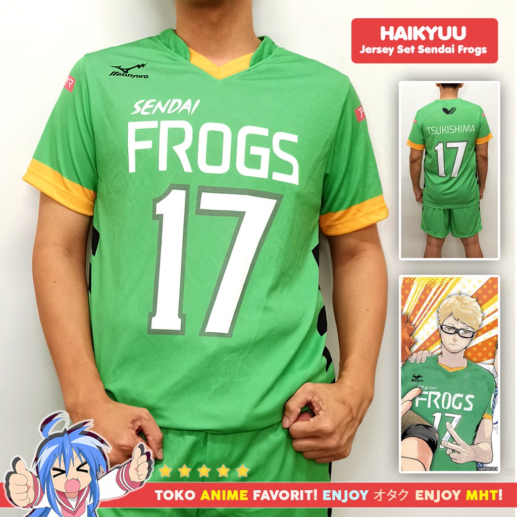 Jual Kostum Anime Cosplay Haikyuu Black Jackals Jersey SET Sendai Frogs ...