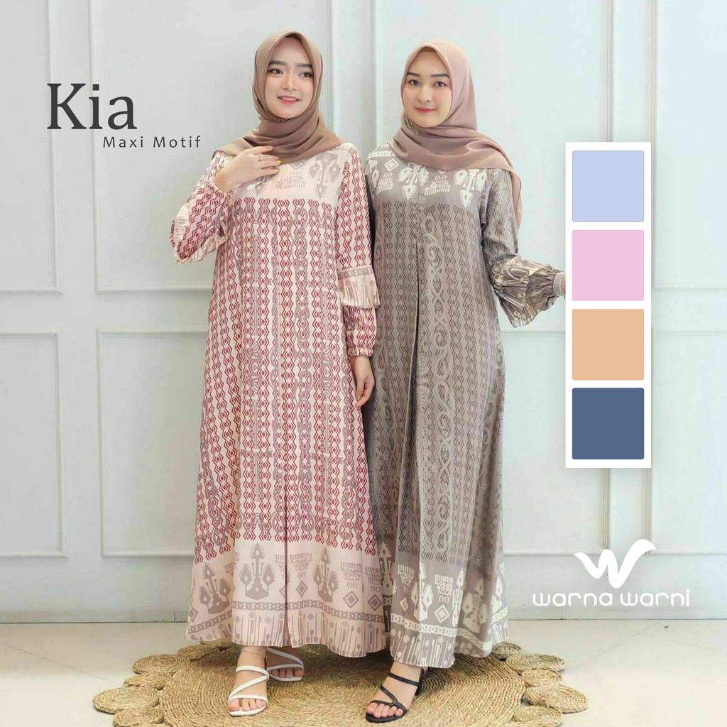 Jual Warna Warni Brand BAJU GAMIS PESTA Kia Maxi motif Fashion Wanita ...