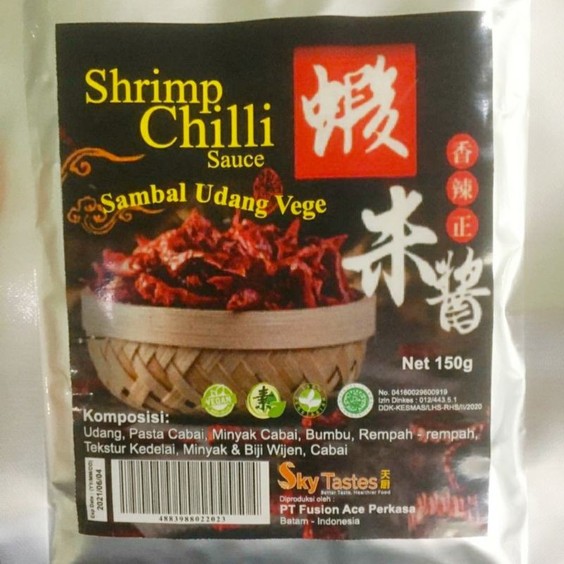 Jual Sky Tastes Shrimp chili sauce vegan (150gr) | Shopee Indonesia