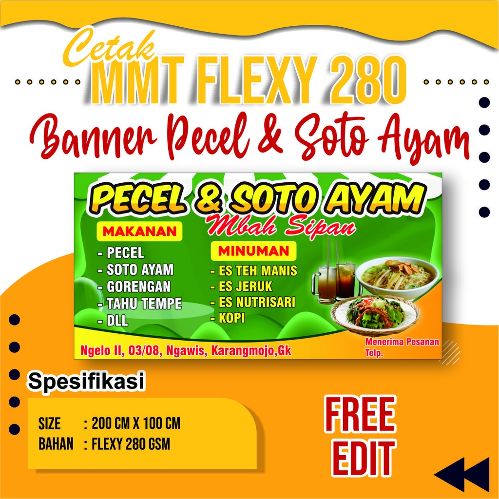 Jual Cetak Spandukk Banner MMT Flexy 280 Gsm/Cetak Banner Pecel/Cetak ...