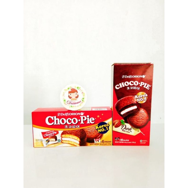 Jual .Snack import | Delfi Orion Choco pie milk dark sekotak 180 gr isi ...