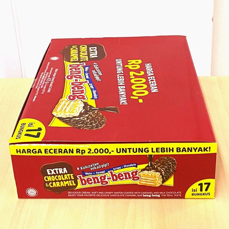 Jual BENG-BENG REGULAR - SNACK WAFER BERLAPIS COKLAT-1 box isi 17 PCS ...
