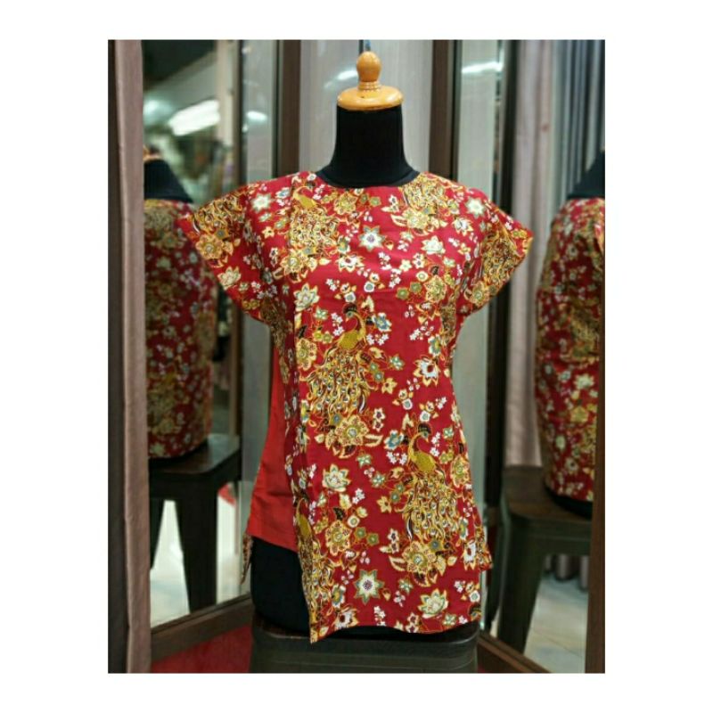 Jual Pangestu Batik Blus Fania Motif Merak Astrantia (Big size XXL ...