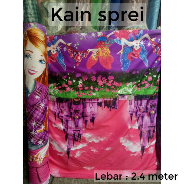 Jual BAHAN KAIN SPREI MOTIF BARBIE - SELIMUT MOTIF BARBIE - BARBIE DOLL ...