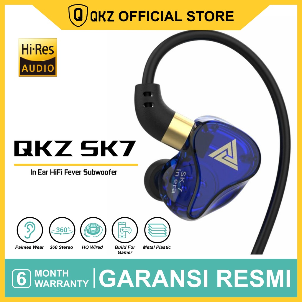 Jual QKZ SK7 with Mic Headset Earphone Sports Running Gaming Dual Driver | Shopee Indonesia