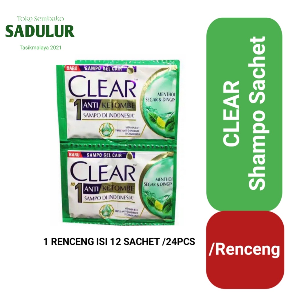 Jual Clear Shampo Sachet 1 Renceng Isi 24 Sachet | Shopee Indonesia