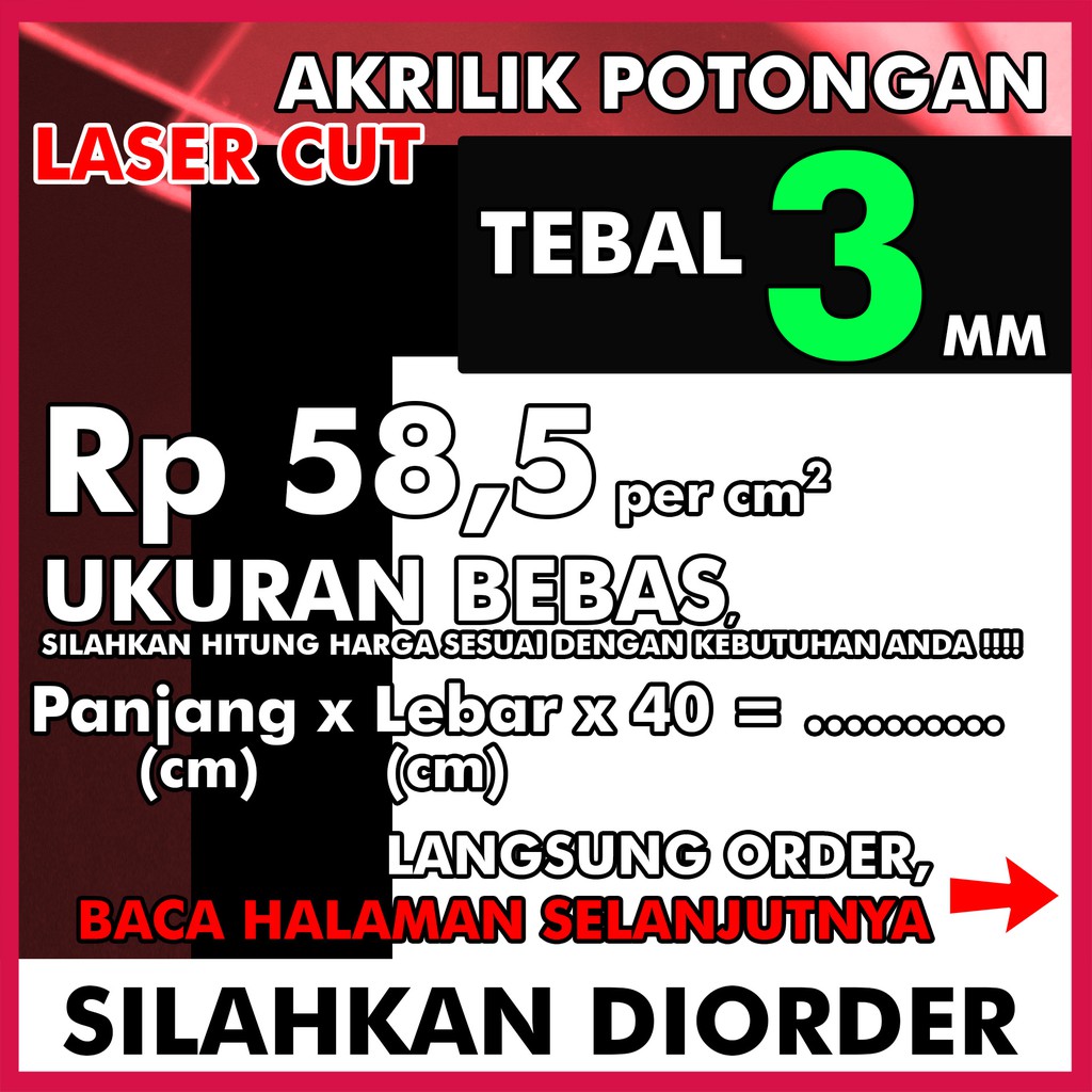 Jual Acrylic Akrilik DOFF Lembaran Potongan Custom Laser 3 MM | Shopee ...