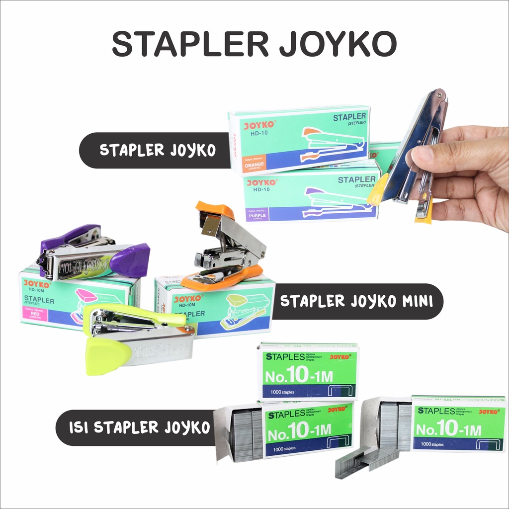 Jual Stapler Joyko Ukuran Kecil Sedang dan Isi Staples No 10 - PB0106 ...