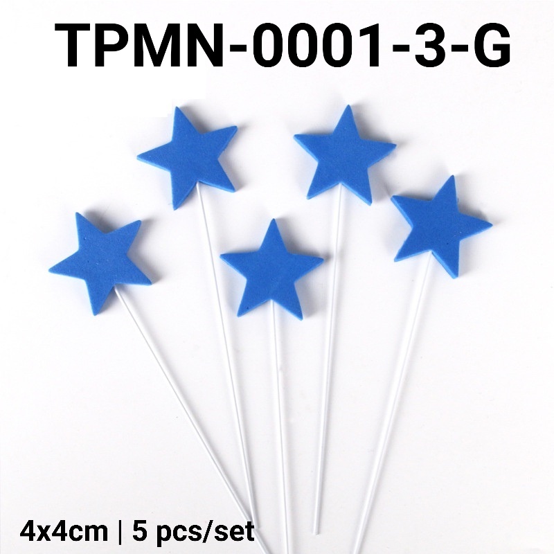 Jual GR-TPMN-0001 Topper hiasan kue bintang hati gold silver biru putih yamama baking | Shopee ...