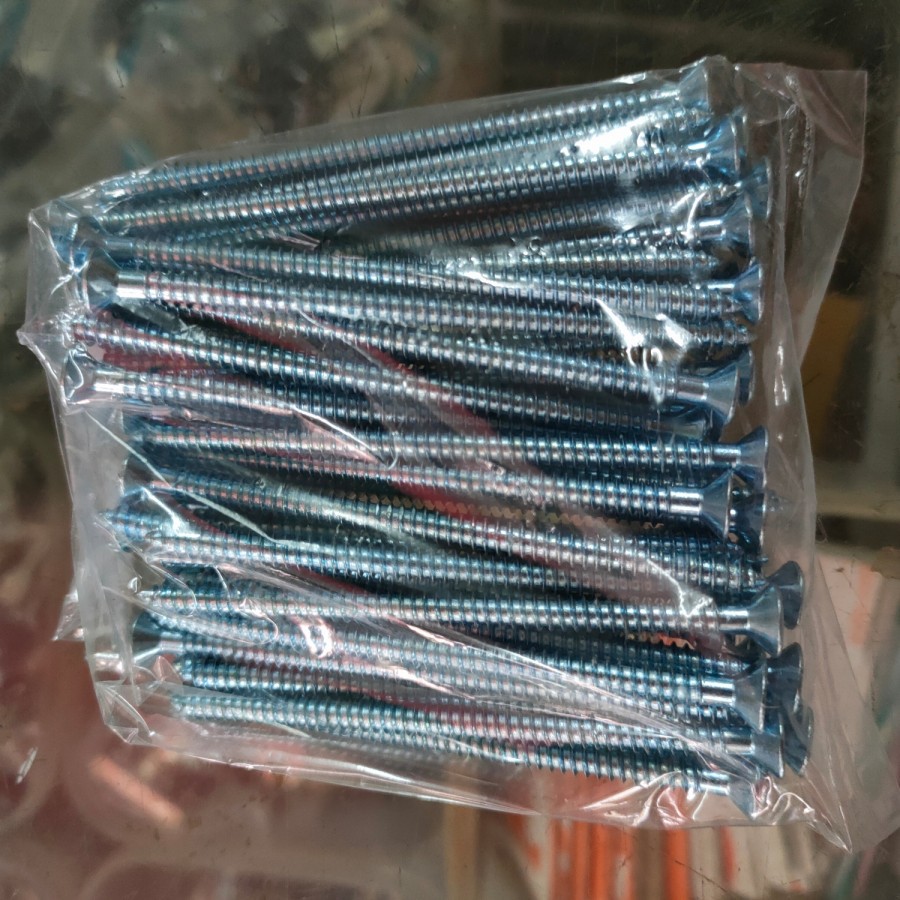 Jual Skrup Sekrup Kayu Self Tapping Screw F + AB 8 x 3" / 7cm moonlion (50pcs) | Shopee Indonesia