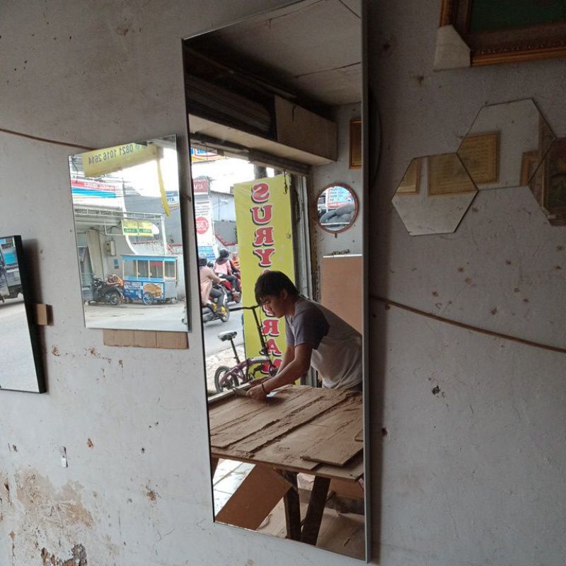 Jual kaca cermin tempel dinding full body/cermin tempel dinding/cermin ...