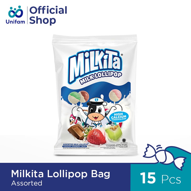 Jual Milkita Lollipop - Assorted Milk Lollipop Premium (1 Bag Isi 15pcs ...