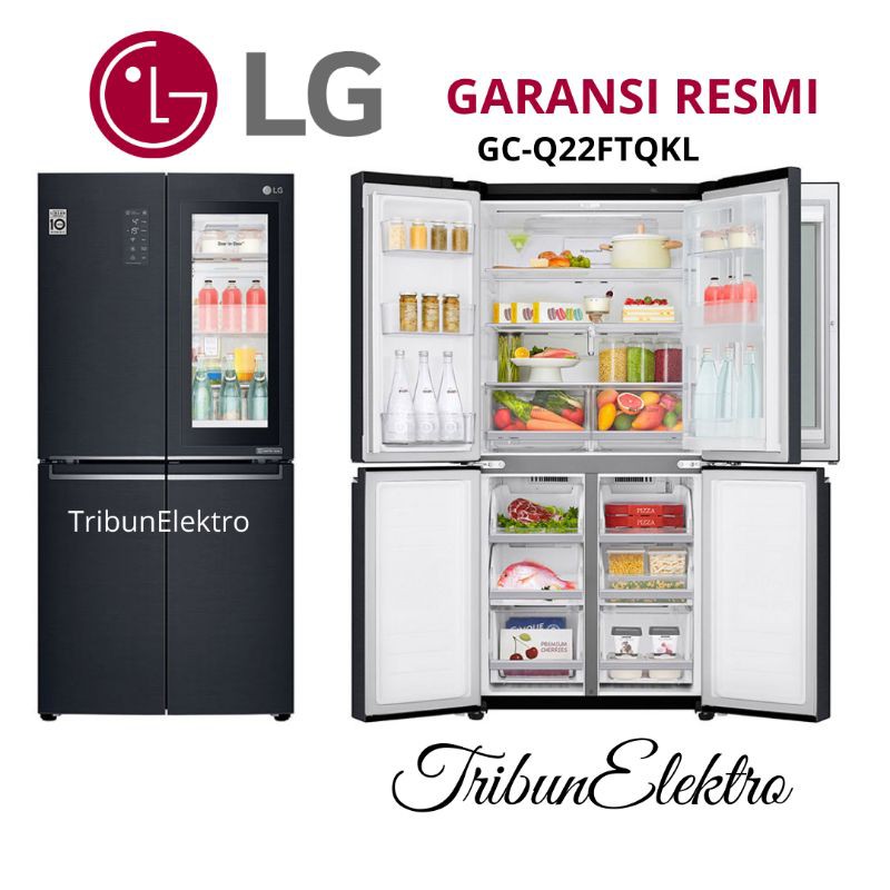 Jual Kulkas Besar LG InstaView Inverter Linear Kulkas 4 Pintu GC-Q22FTQKL | Shopee Indonesia