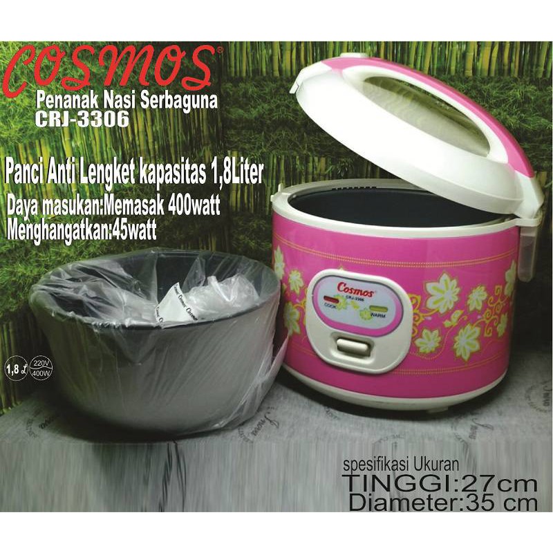 Jual Cosmos crj 3306 1.8L Rice cooker penanak nasi magicom penghangat ...