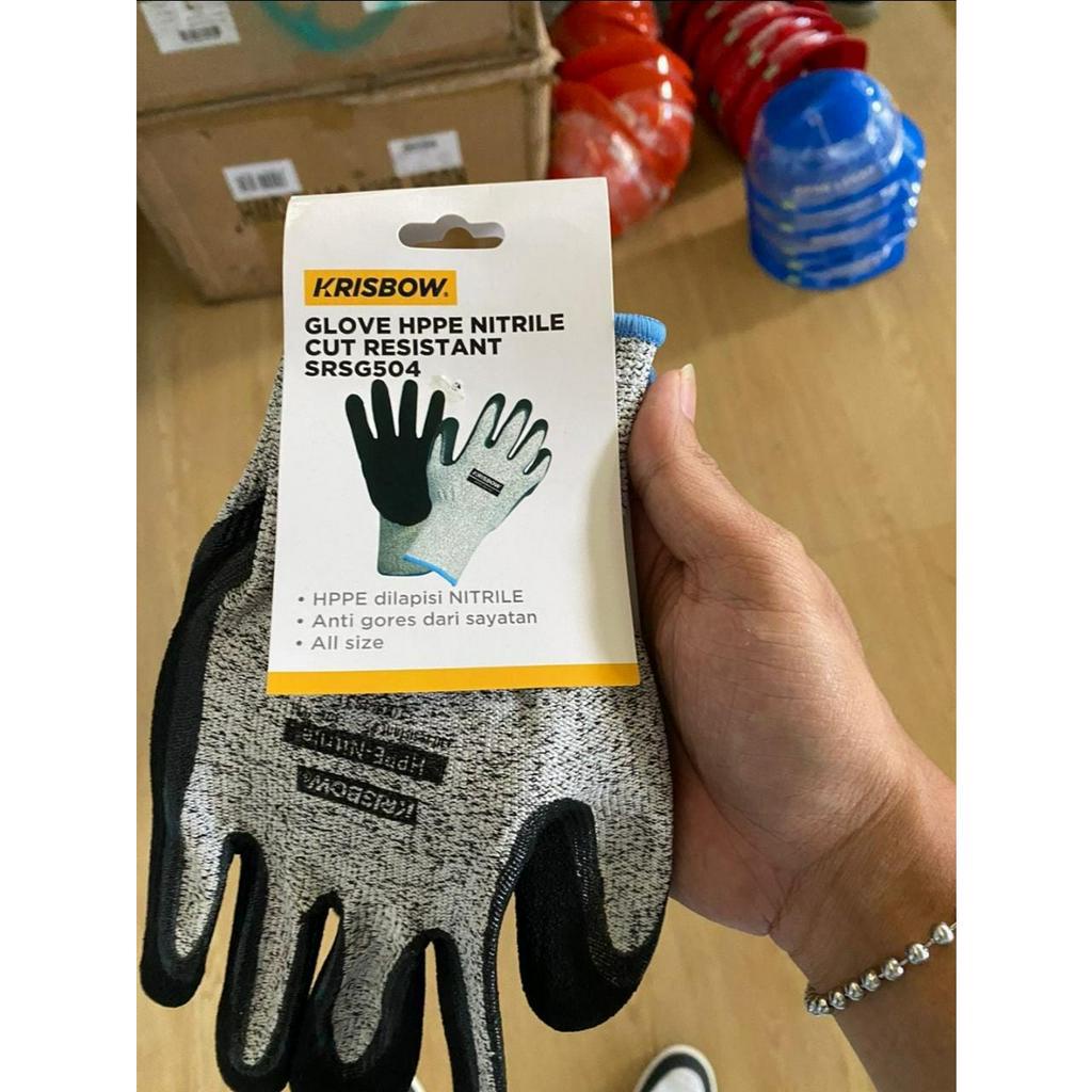 Jual SARUNG TANGAN KRISBOW HPPE NITRILE CUT RESISTANT/SARUNG TANGAN ...