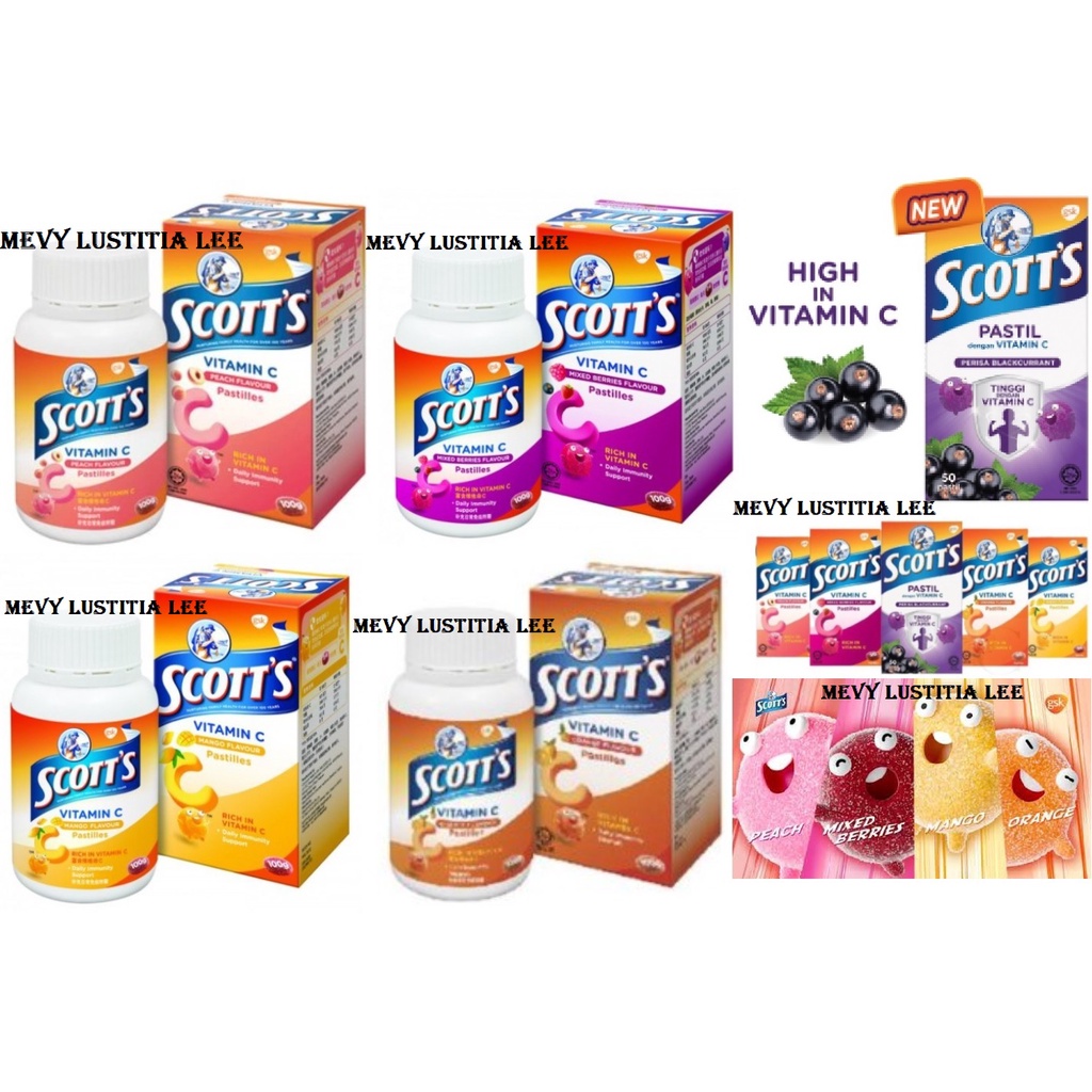 Jual Scott's Scotts Scott Vitamin C Pastilles Pastil Blackcurrant Mango ...