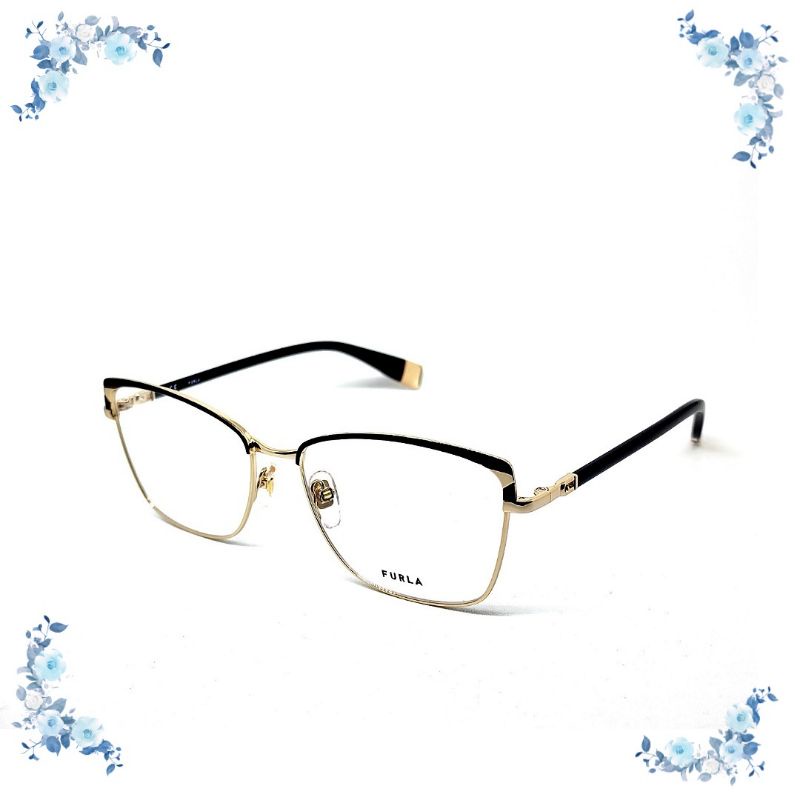 Jual FRAME KACAMATA FURLA 503 Black Gold Model Mata Kucing Cat Eye ...
