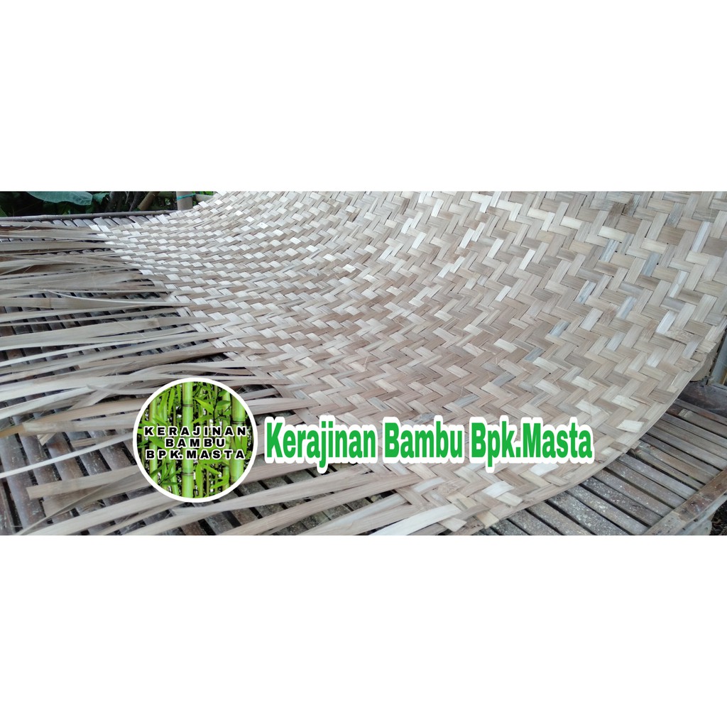 Jual Kerajinan Anyaman Bambu Bilik Motif Polos Harga Permeter | Shopee ...