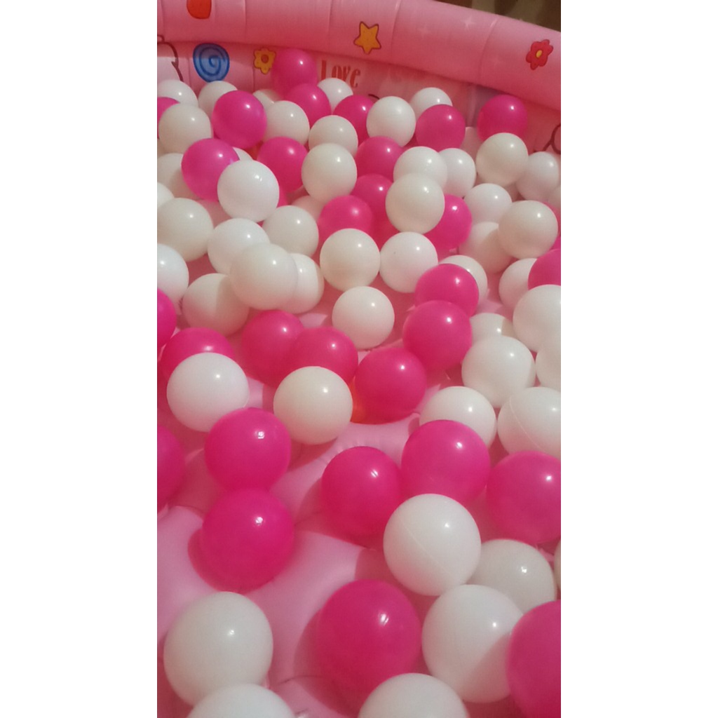 Jual AQUATIC MANDI BOLA MAINAN ANAK MANDI BOLA PINK PUTIH isi 100 pcs ...