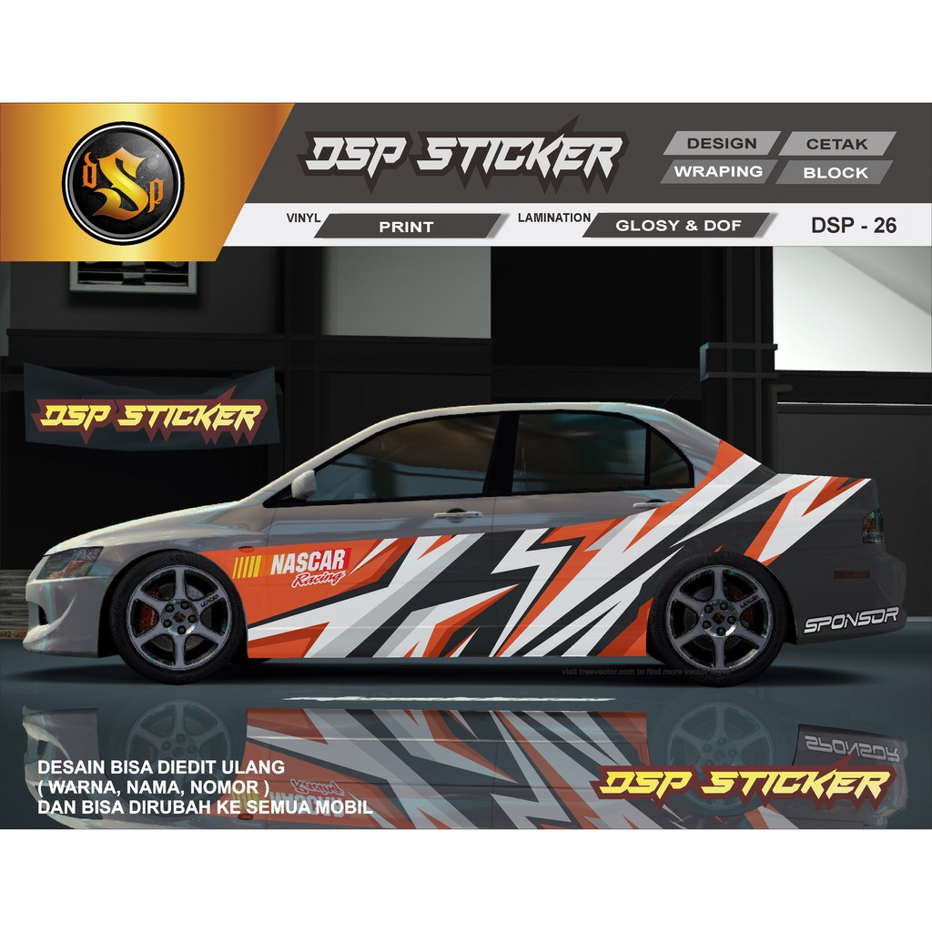 Jual DECAL MOBIL SEDAN CUSTOM REQUEST DSP - 26 | Shopee Indonesia