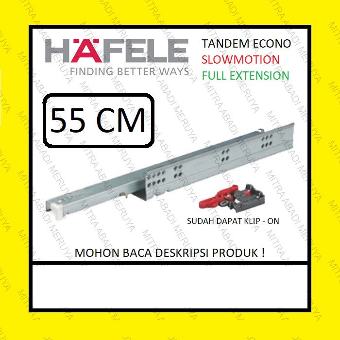Jual Rel Laci Hafele Rel Tandem Hafele 55cm Full Ext. Slowmotion Drawer ...