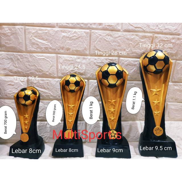 Jual TROPHY PIALA BOLA IMPORT 1 SET ISI 4 | Shopee Indonesia