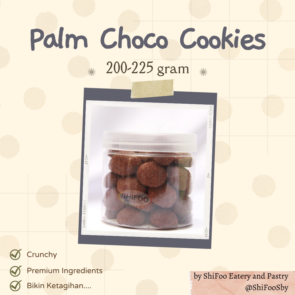 Jual KUE KERING GULA PALEM COKELAT PALM CHOCO SUGAR COOKIES TOPLES JAR ...
