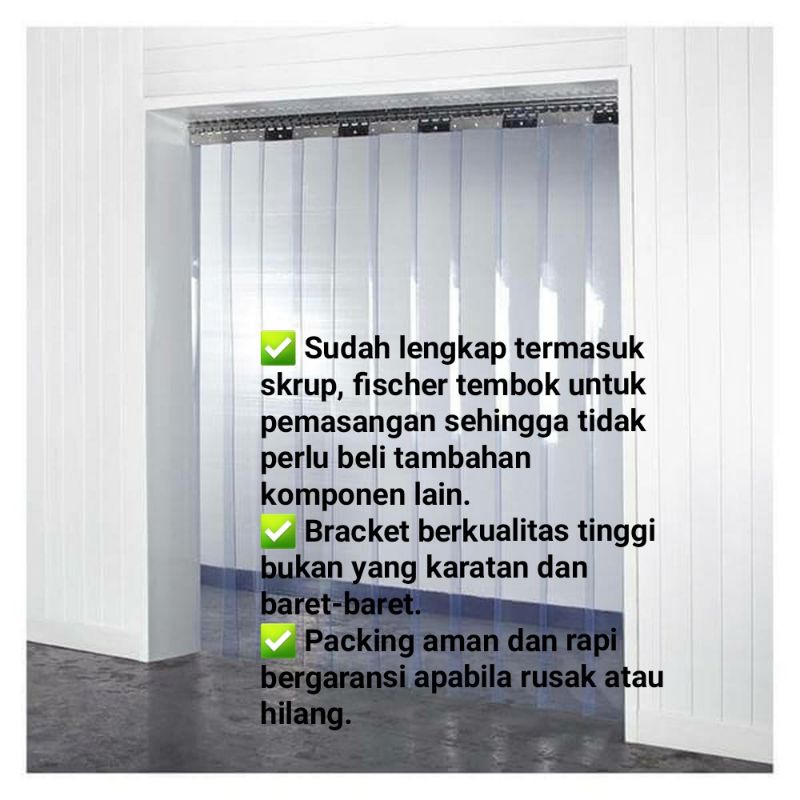 Jual TIRAI PLASTIK TIRAI PVC STRIP CURTAIN Komplit L=1m T=2m Clear ...