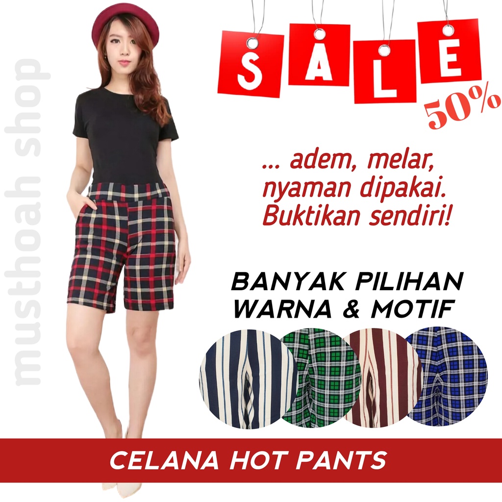 Jual [G01] CELANA HOT PANTS PENDEK SANTAI KULOT HOT PANT PENDEK WAFEL HOTPANT CEWEK WANITA ...
